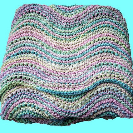 Wavy Baby Blanket Pattern FREE – Knit-O-Matic